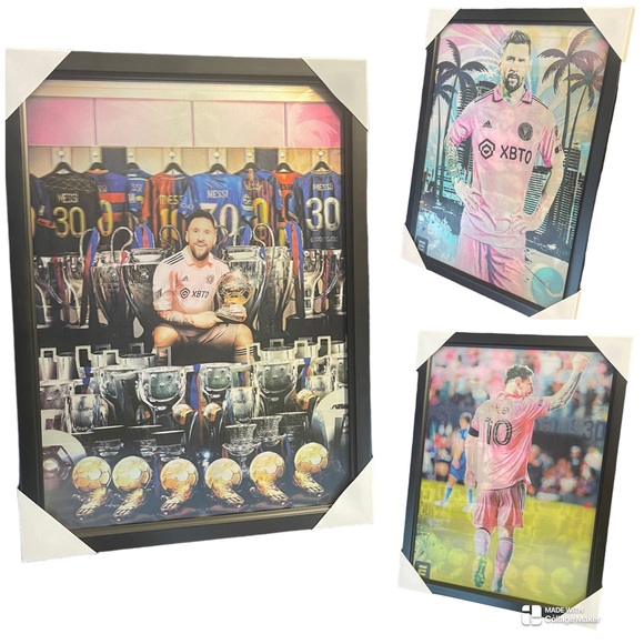 Art | New Lionel Messi Framed 3d Lenticular Poster Picture Inter Miami Soccer | Poshmark